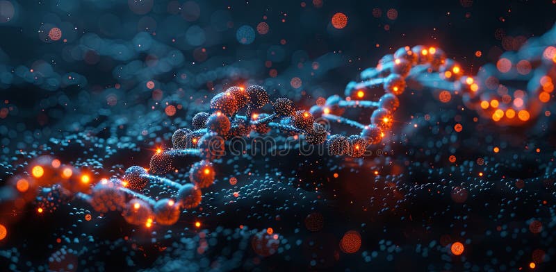 DNA Gene Helix Spiral 3D Loop, Chromosome Molecule Cell. DNA Molecule ...