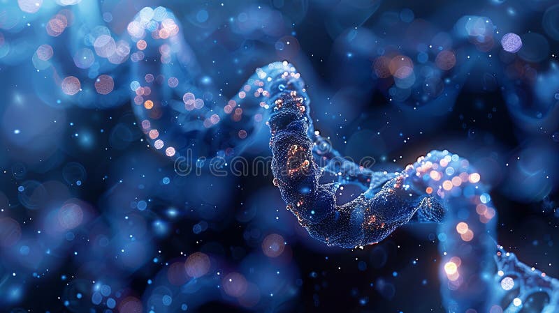 DNA Gene Helix Spiral 3D Loop, Chromosome Molecule Cell. DNA Molecule ...