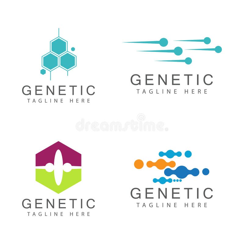 DNA Gene Logo Template Vector Symbol Illustration Stock Vector ...