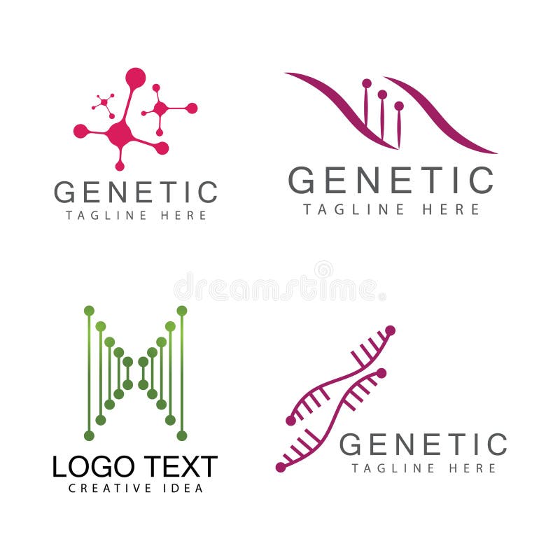 DNA Gene Logo Template Vector Symbol Illustration Stock Vector ...