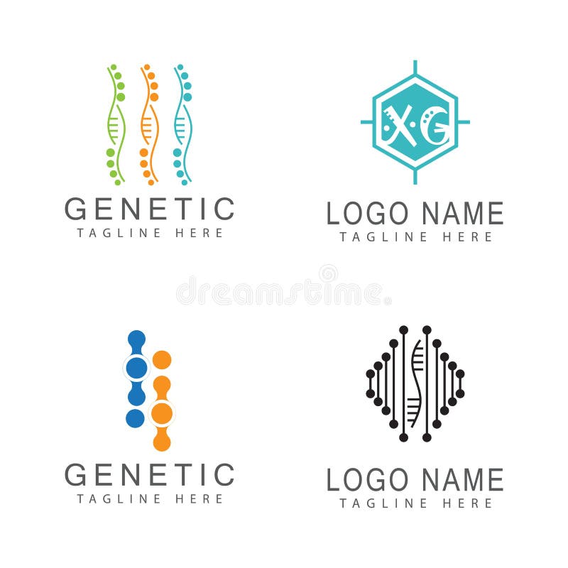 DNA Gene Logo Template Vector Symbol Illustration Stock Vector ...