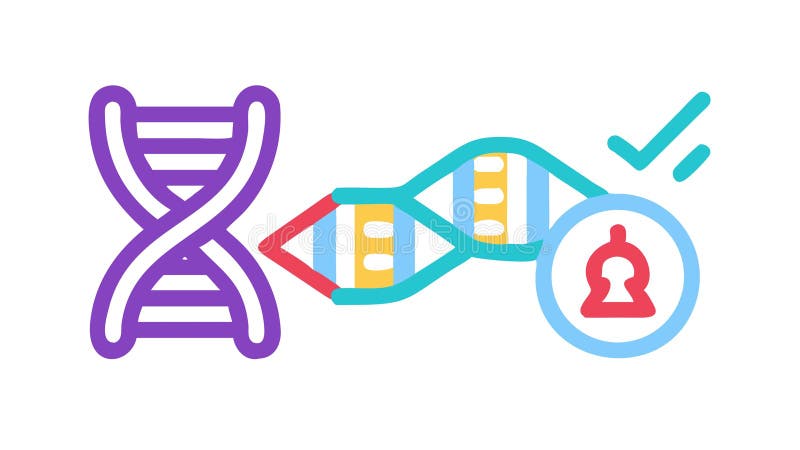 DNA Gene Validation Icon, Genetic Testing Assurance, Vector Design ...