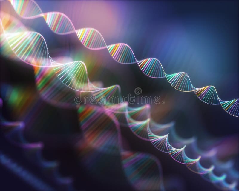 Colored Genetic Code DNA Molecule Structure Stock Illustration ...