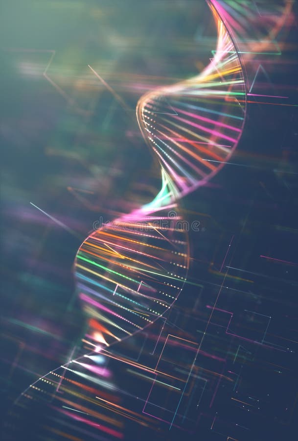 Colored Genetic Code DNA Molecule Structure Stock Illustration ...