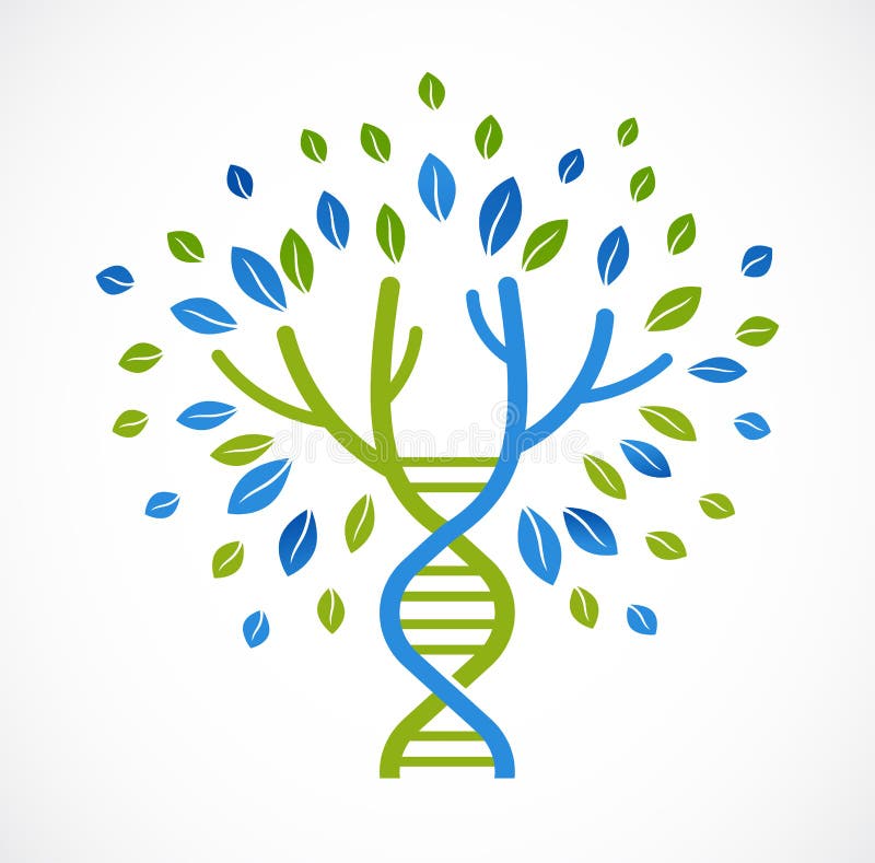 DNA, Genetic Icon - Tree with Green Leaves Stock Vector - Illustration ...