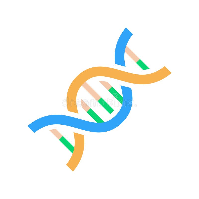 DNA, Genetic Icon Vector in Clipart Style Stock Vector - Illustration ...