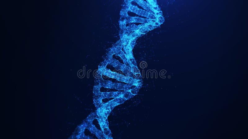 DNA Genetic Modeling Technology Concept. Helix Interconnected Polygons ...