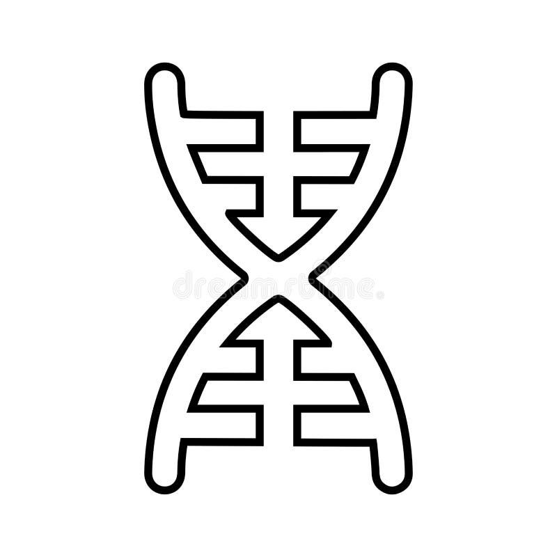 Genetics Outline Horizontal Frame. Vector Science Illustration Stock ...