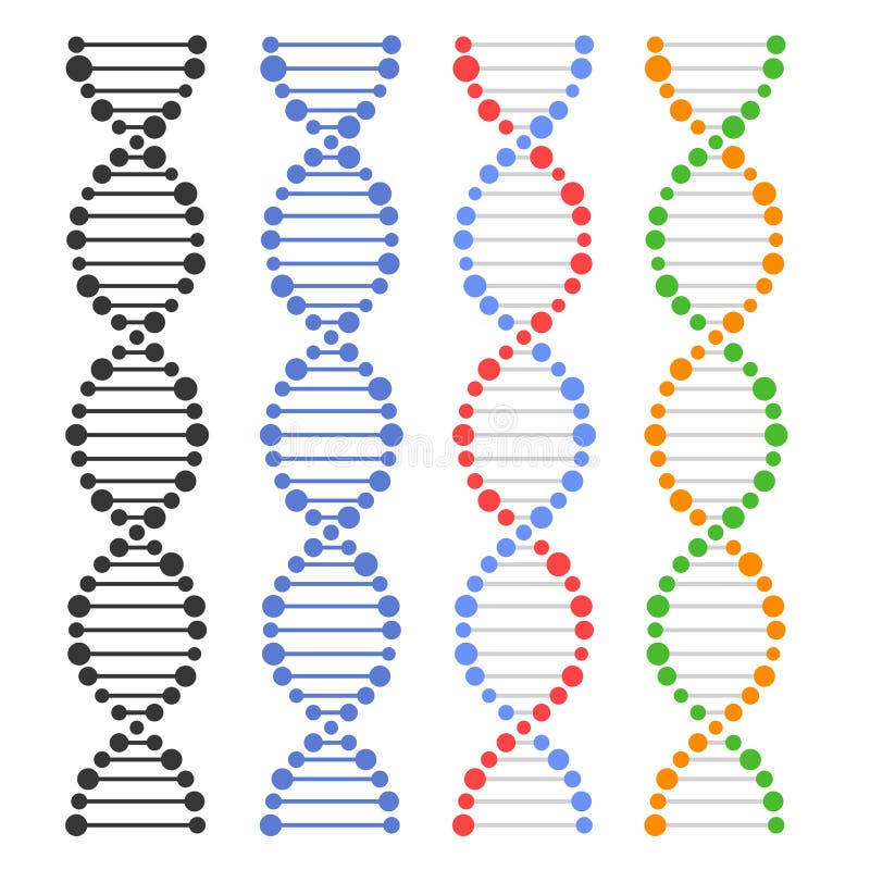 DNA Genome Molecules Set. Vector Stock Vector - Illustration of ...