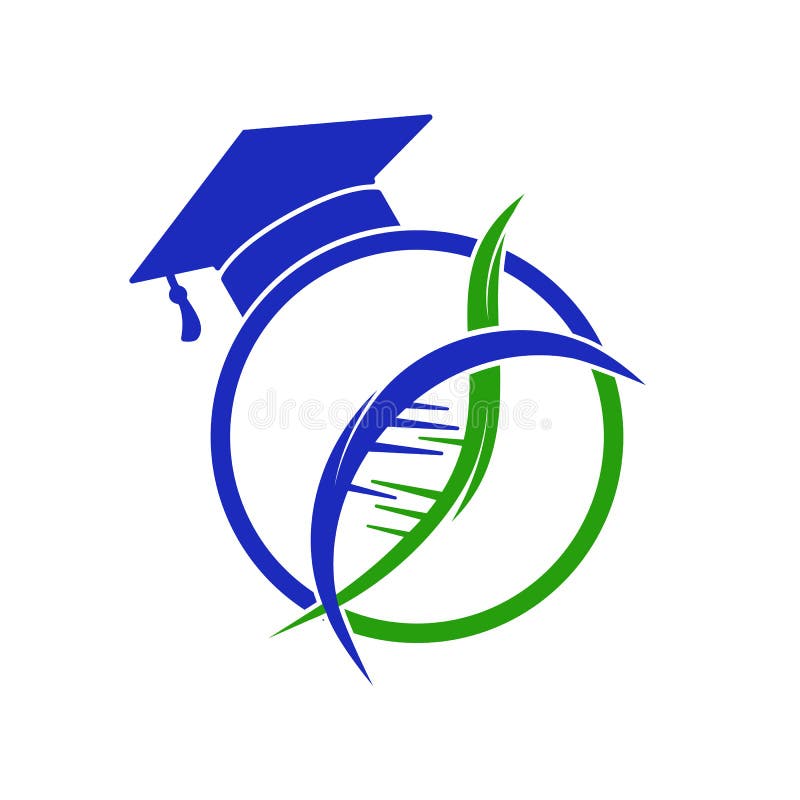 DNA Graduation Vector Logo Design. Science School Vector Logo Concept ...