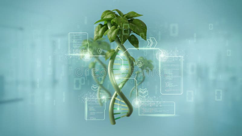 DNA Growing As a Plant - 3d Rendering Stock Illustration - Illustration ...