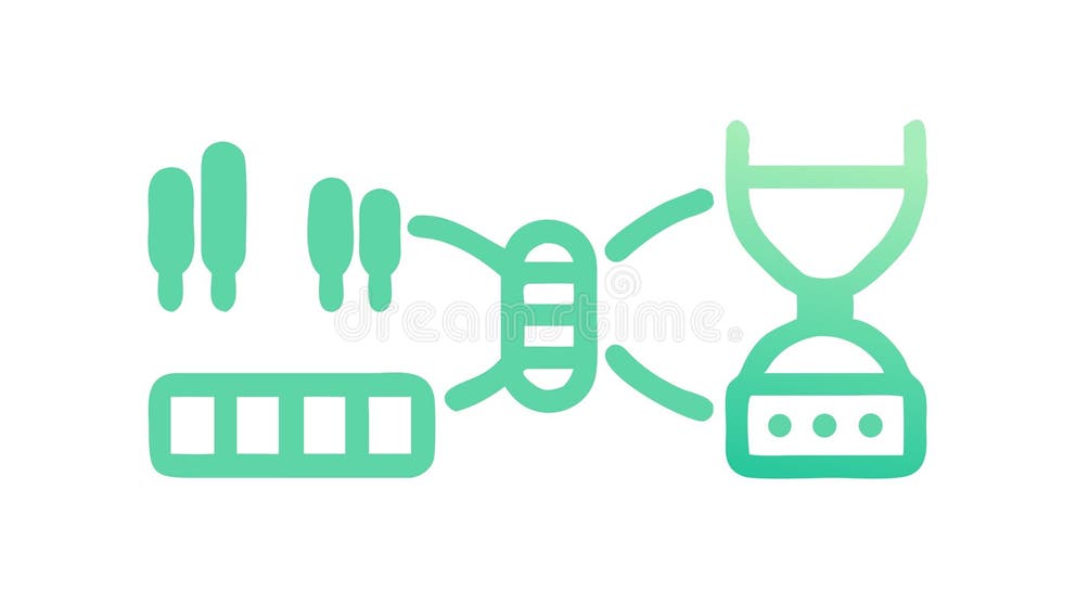 DNA with Growth Chart, Genetic Progress and Health Analytics Icon ...