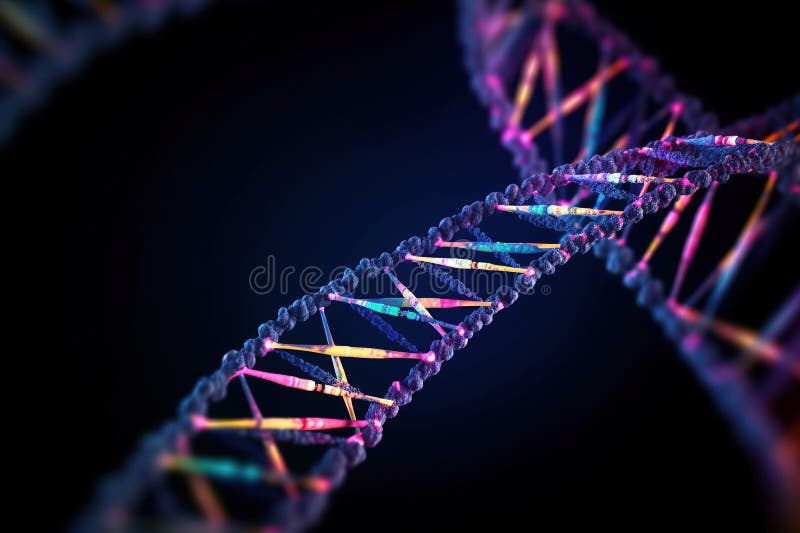 Dna Helix on Black. DNA Molecular Structure with Sequencing Data of ...