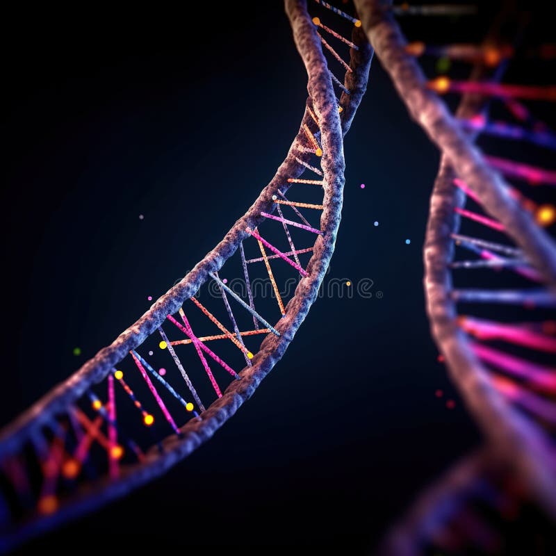 Dna Helix on Black. DNA Molecular Structure with Sequencing Data of ...