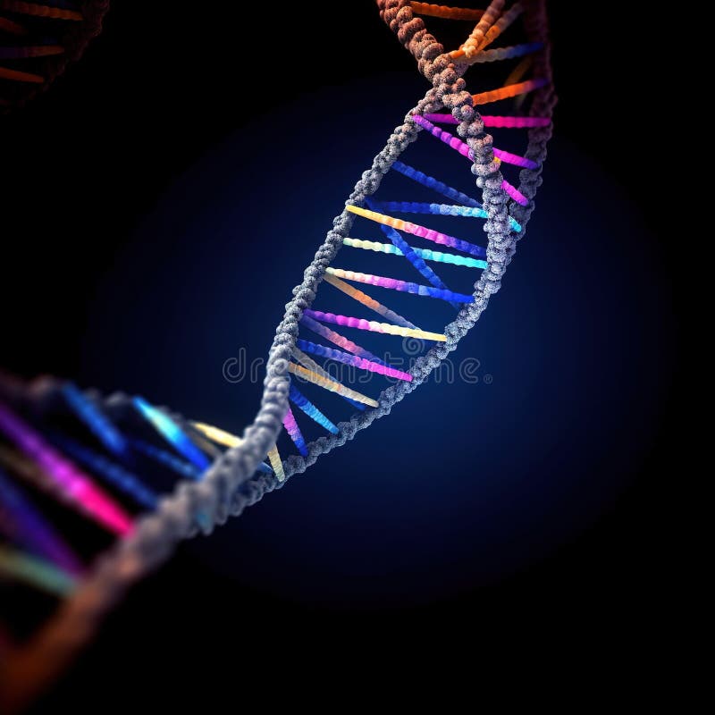 Dna Helix on Black. DNA Molecular Structure with Sequencing Data of ...