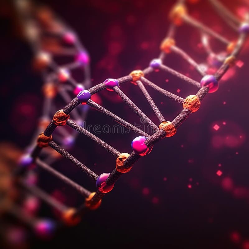 Dna Helix on Colored Background. Dna Molecule Stock Illustration ...