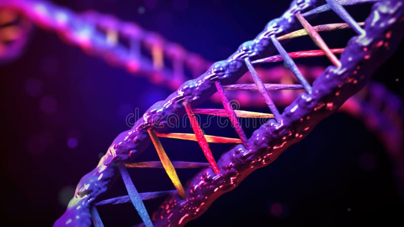 Dna Helix on Colored Background. Dna Molecule Stock Illustration ...