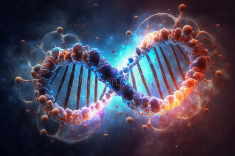 DNA Helix, Colorful Illustration Stock Illustration - Illustration of ...