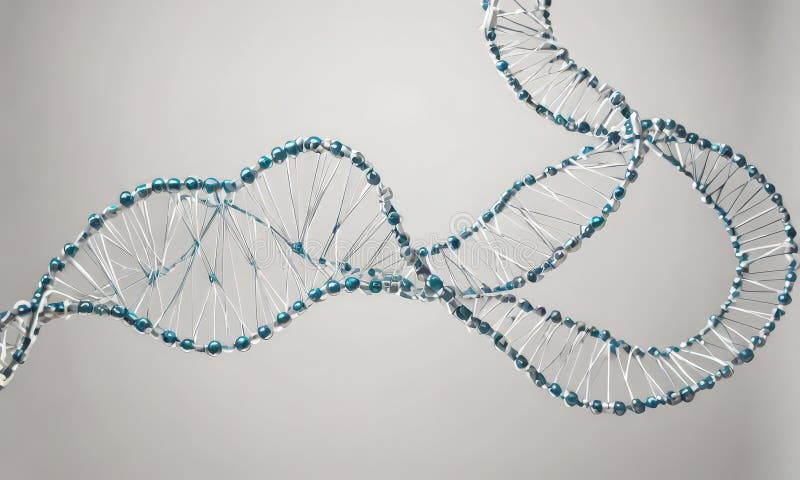 DNA Helix, Composed Blue Beads, is Depicted in Dynamic, Swirling Motion ...