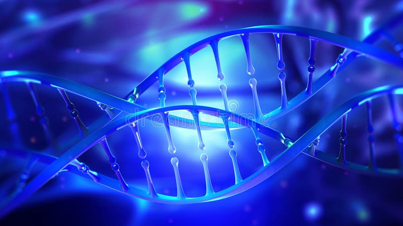 DNA Helix 3D Illustration. Mutations Under Microscope Stock ...