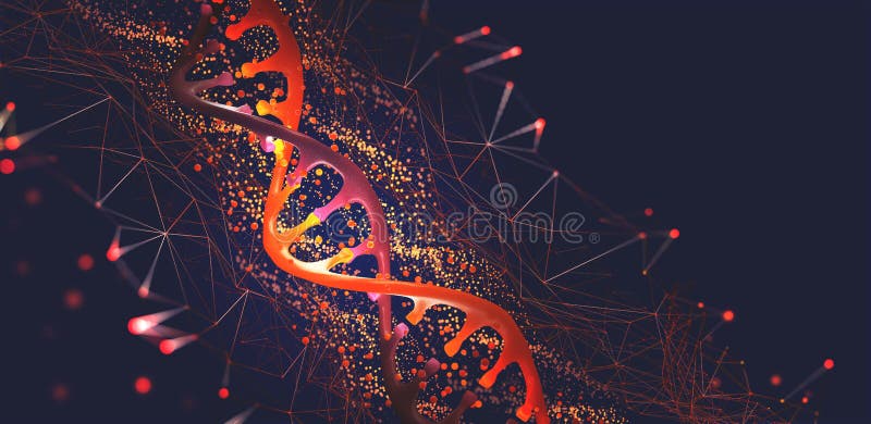 Mutations Under Microscope. Decoding Genome Stock Illustration ...