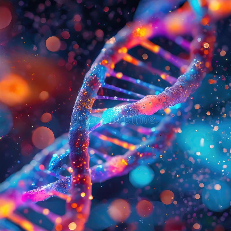 DNA Helix, Genetic Instructions Used in the Growth. Generated Image ...