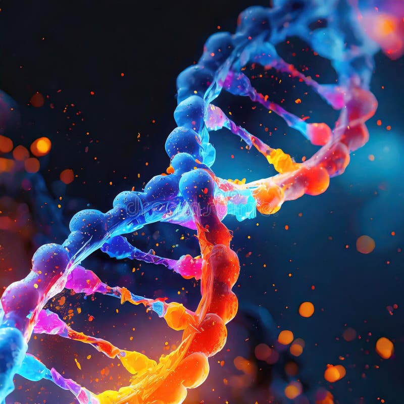 DNA Helix, Genetic Instructions Used in the Growth. Generated Image ...