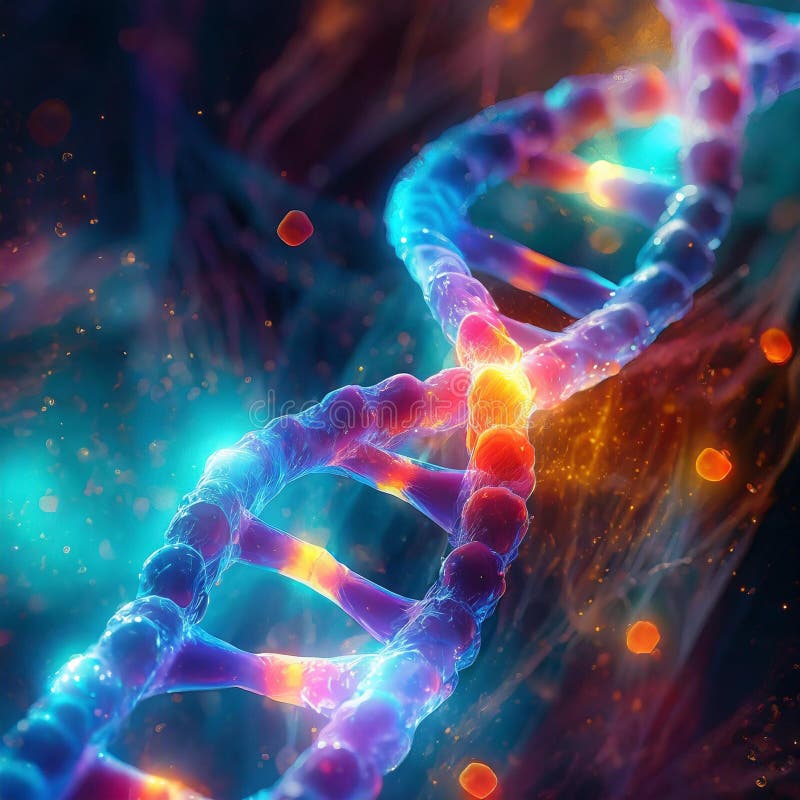 DNA Helix, Genetic Instructions Used in the Growth. Generated Image ...