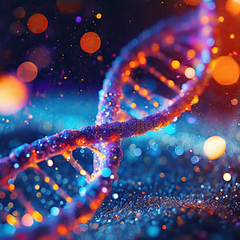 DNA Helix, Genetic Instructions Used in the Growth. Generated Image ...