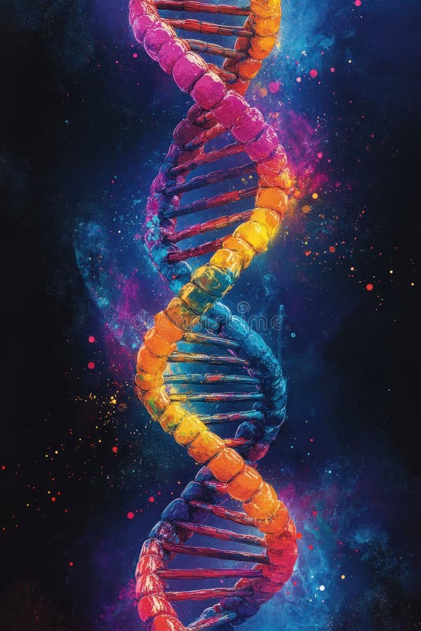 DNA Helix Design, Stylized Illustration of a DNA Double Helix ...