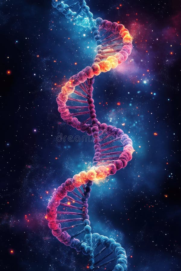 DNA Helix Design, Stylized Illustration of a DNA Double Helix ...
