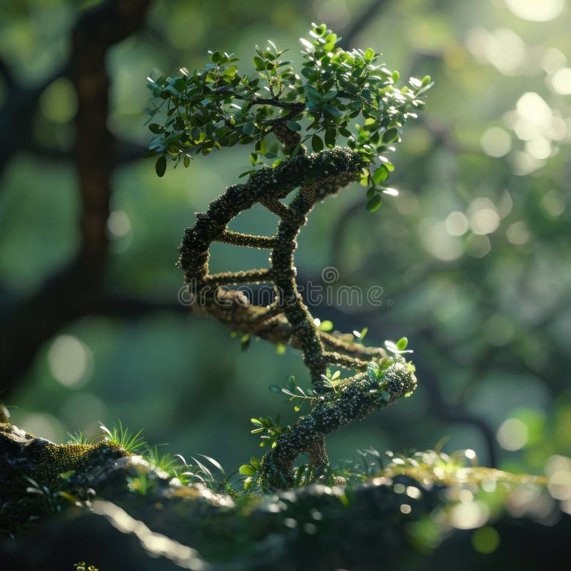 DNA Helix Forming a Tree: Life Science Concept - AI Generated Stock ...