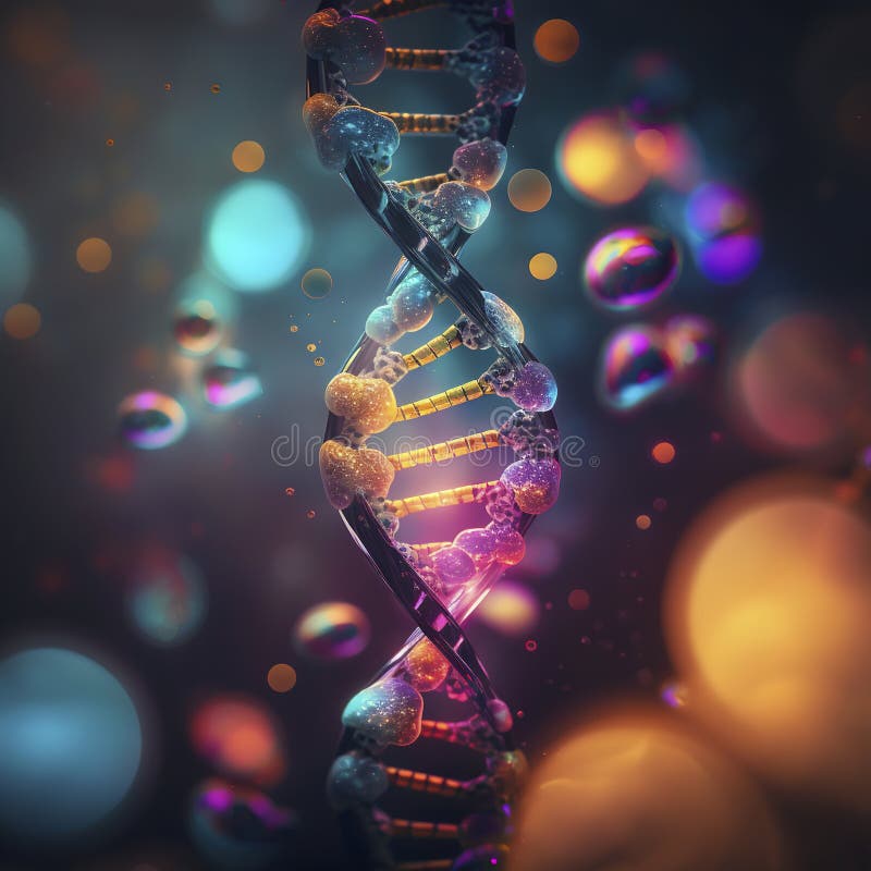 DNA Helix. Generative AI stock illustration. Illustration of medical ...
