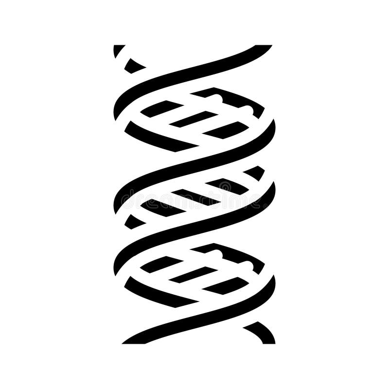 Dna Helix Genetic Engineering Glyph Icon Vector Illustration Stock ...