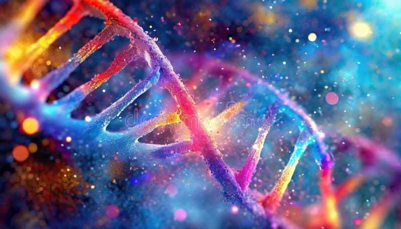 DNA Helix, Genetic Instructions Used in the Growth. Generated Image ...