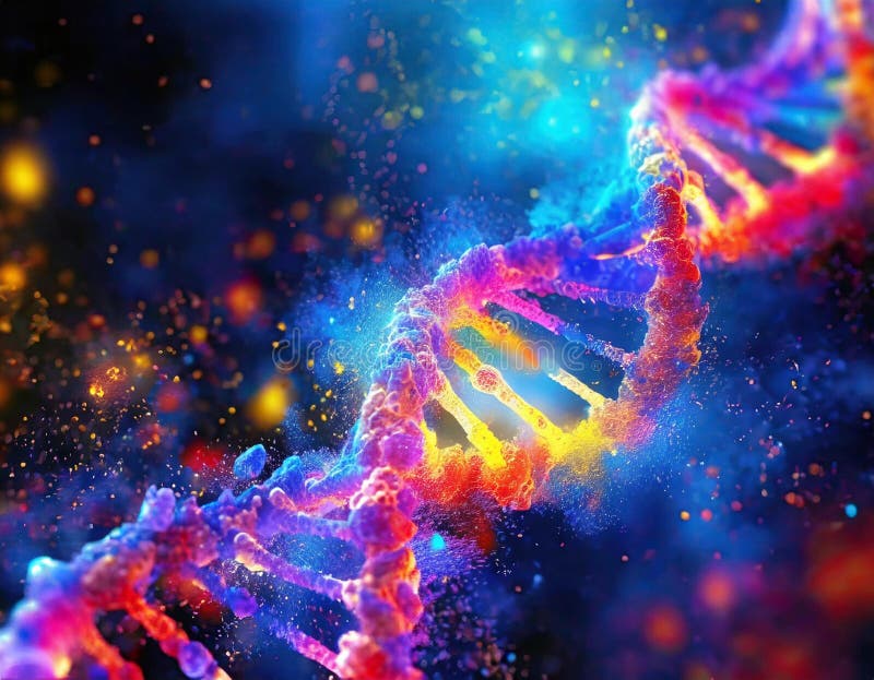 DNA Helix, Genetic Instructions Used in the Growth. Generated Image ...