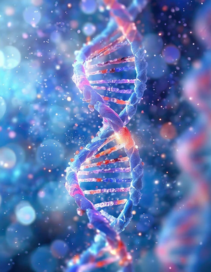 DNA Helix, Genetic Instructions Used in the Growth. Generated Image ...