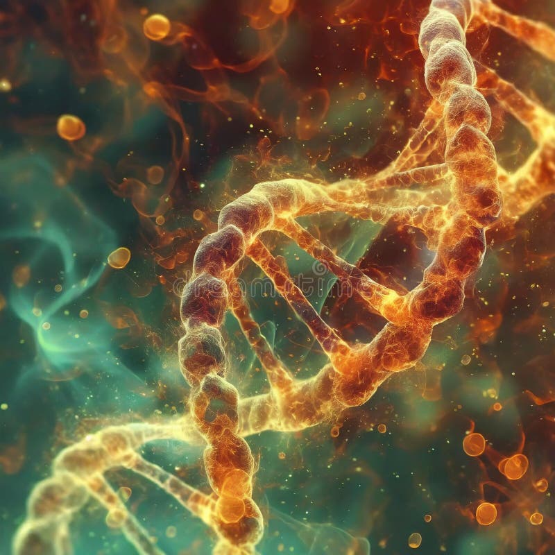 DNA Helix, Genetic Instructions Used in the Growth. Generated Image ...