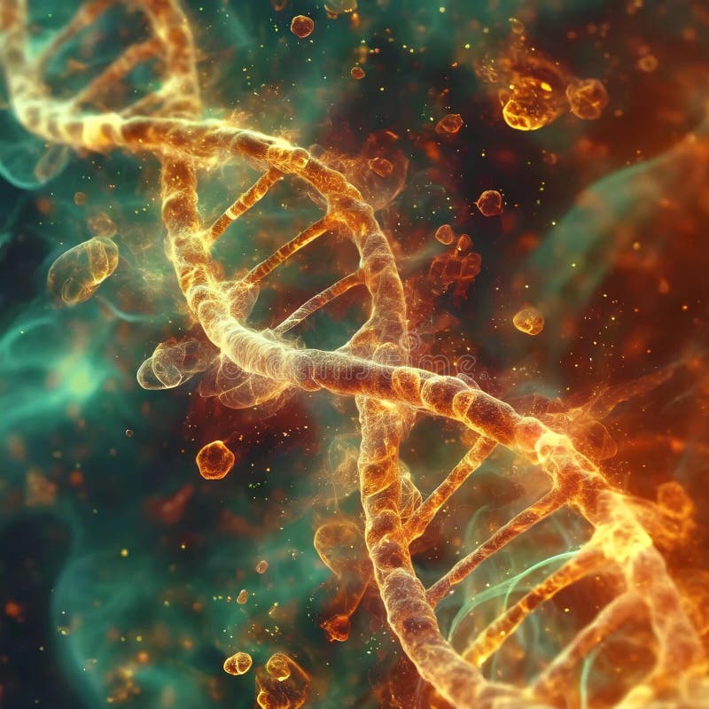 DNA Helix, Genetic Instructions Used in the Growth. Generated Image ...