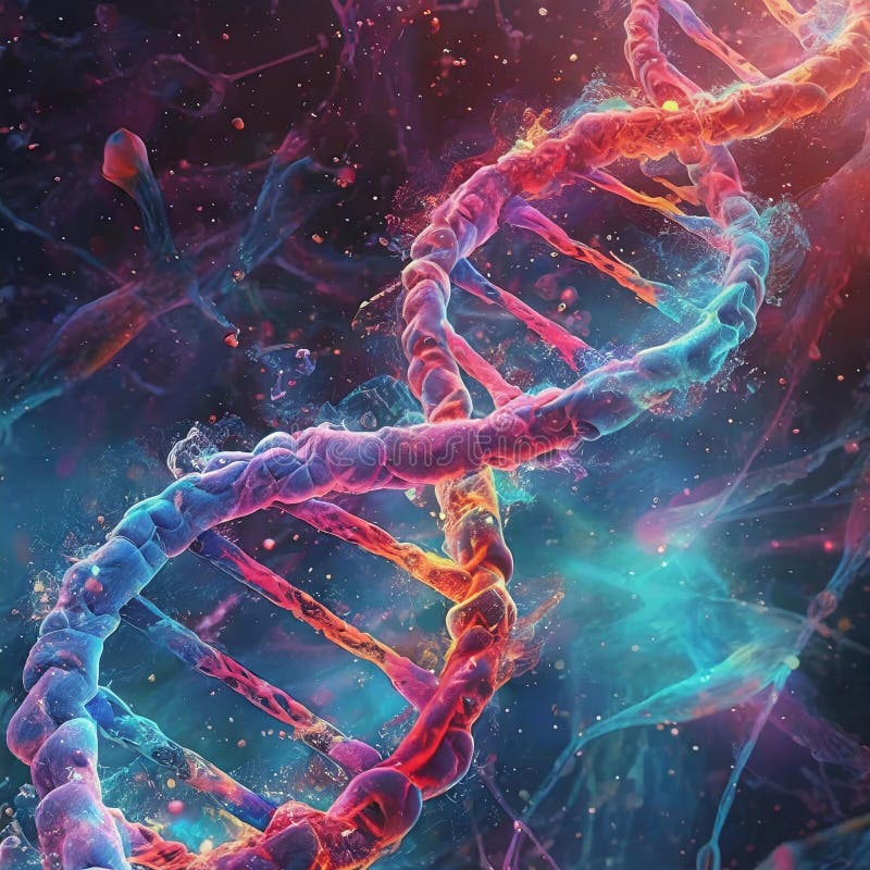 DNA Helix, Genetic Instructions Used in the Growth. Generated Image ...