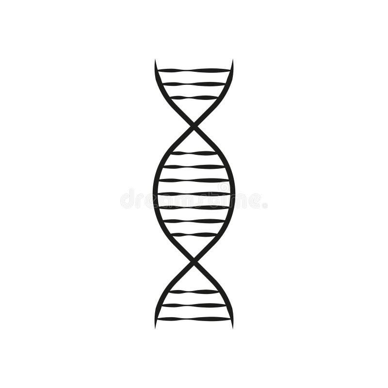 DNA Helix Icon. Black Vector Design. Genetic Science Symbol. Simple ...