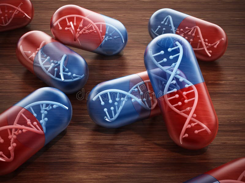 DNA Helix Inside Pill Capsules Stock Illustration - Illustration of ...