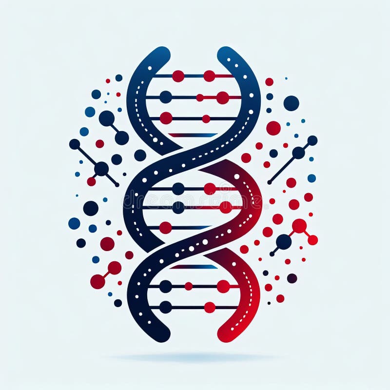 DNA Helix Logo with Molecular Structure Stock Illustration ...