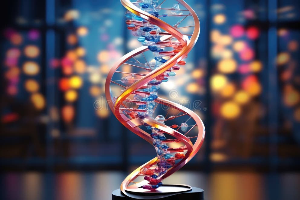 Dna Helix Model with High-tech Lab Background Stock Image - Image of ...