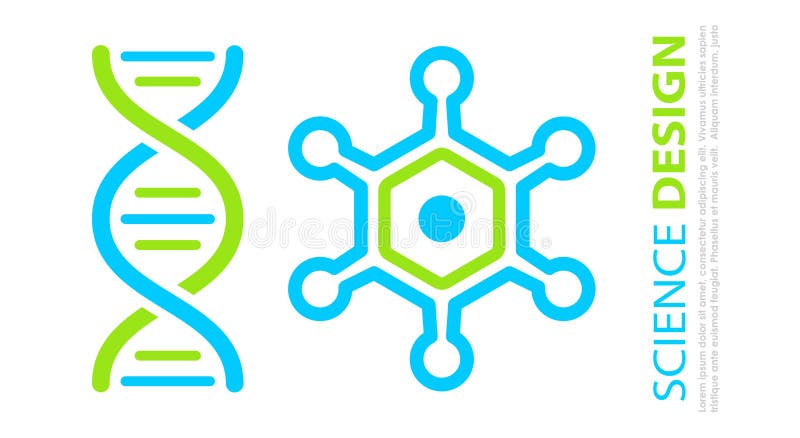 Dna Helix and Molecule, Abstract Science Icon Stock Vector ...