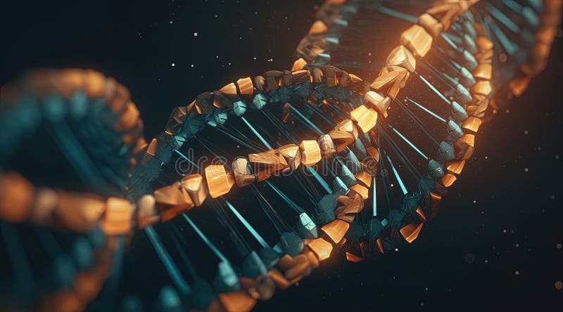 DNA Helix Molecule Spiral. Abstract Model for Science or Medical ...