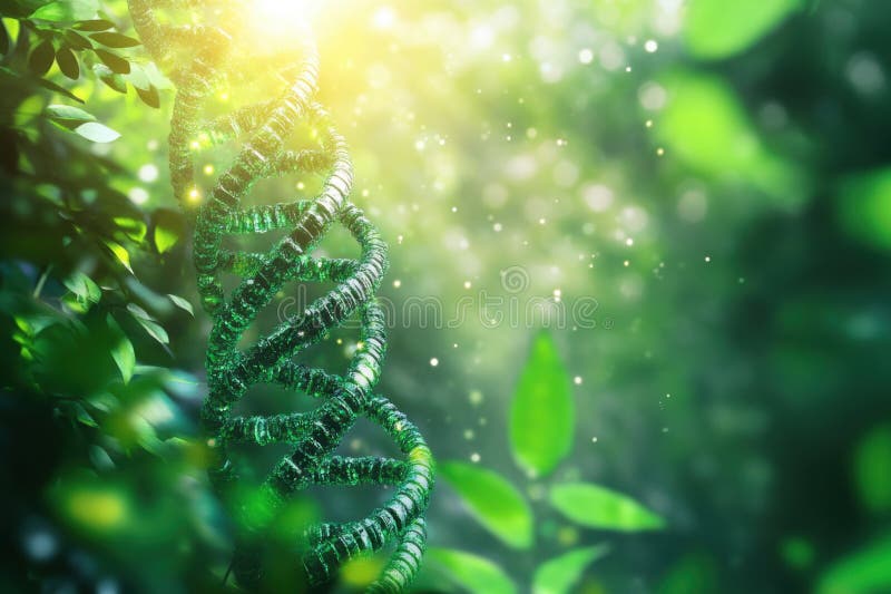 DNA Helix in Nature stock illustration. Illustration of harmony - 382320949