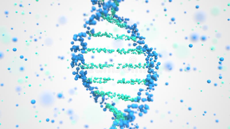 Rotating DNA Helix and Particles, Looping 3D Animation Stock Footage ...