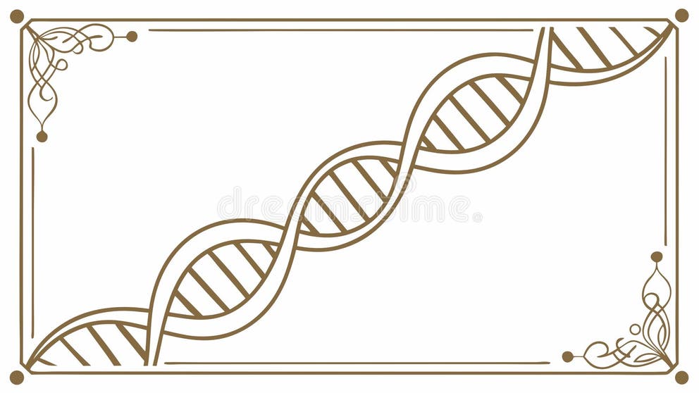 DNA Helix Pattern Frame Vector, Science & Genetics Design Border ...