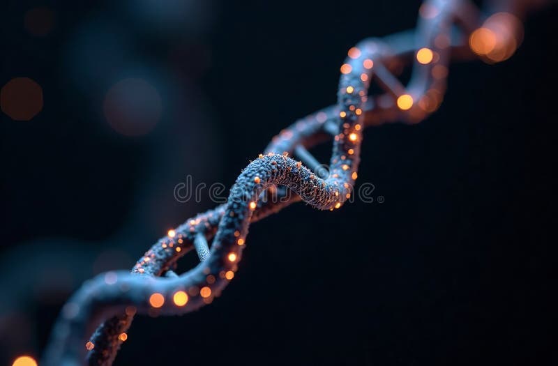 DNA Helix Rotating on Black Background, Genetics Biology Cell. AI ...